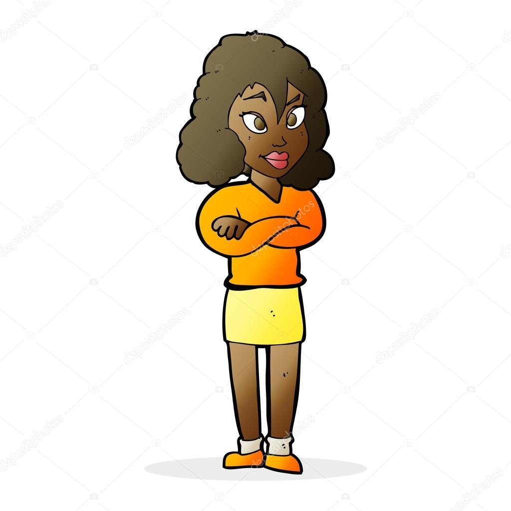 Cartoon woman with crossed arms Stock Vector Image by ©lineartestpilot ...