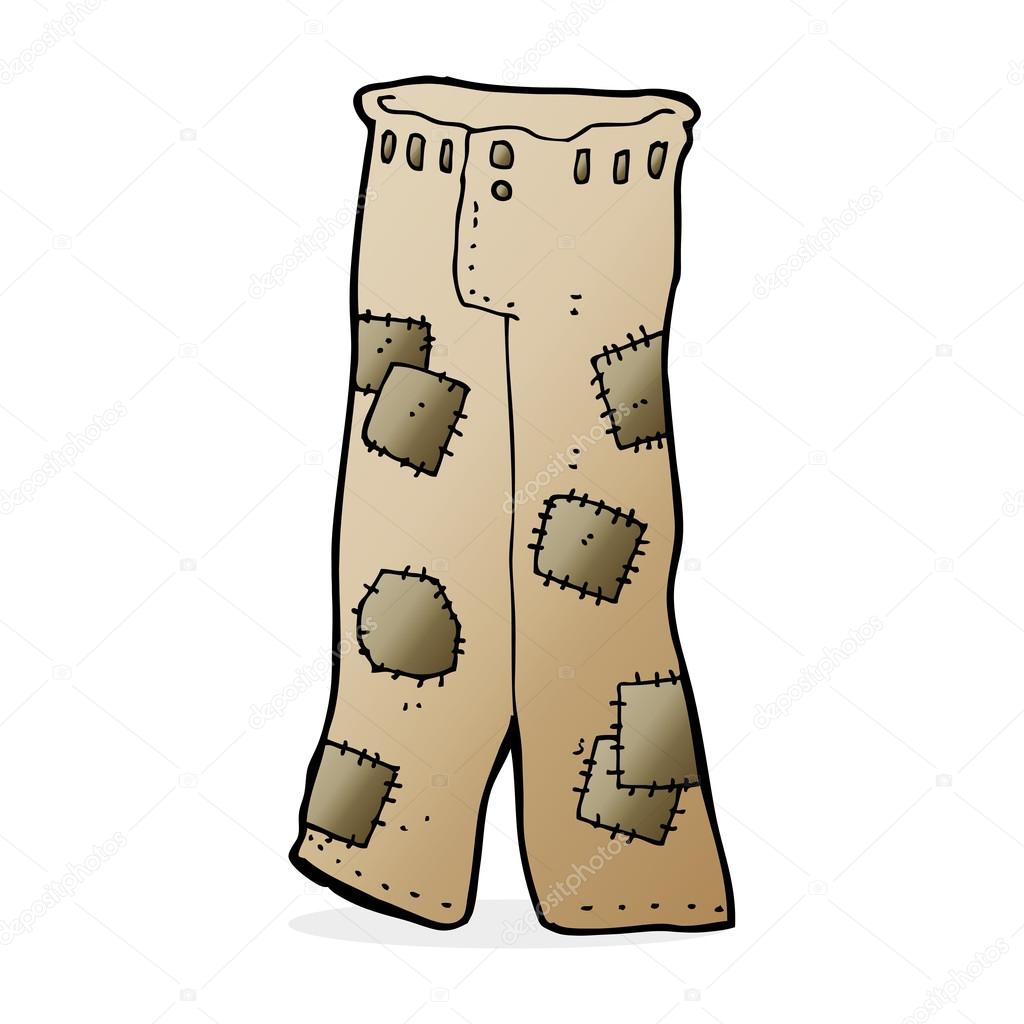 Cartoon patched old pants Stock Vector Image by ©lineartestpilot #101867412