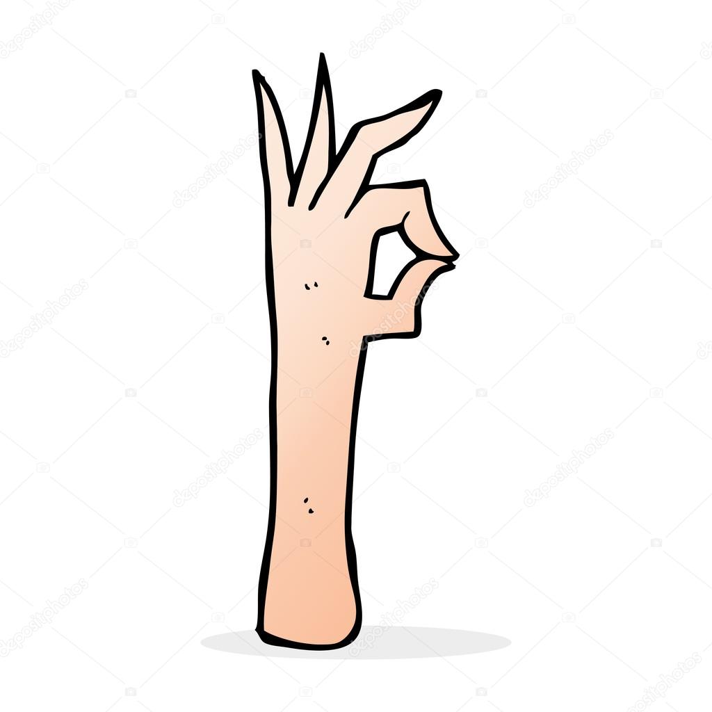 Cartoon okay hand gesture Stock Vector by ©lineartestpilot 101873884