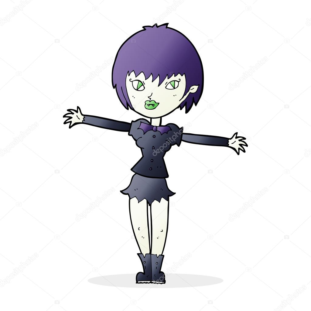 Cartoon vampire girl Stock Vector by ©lineartestpilot 101874916