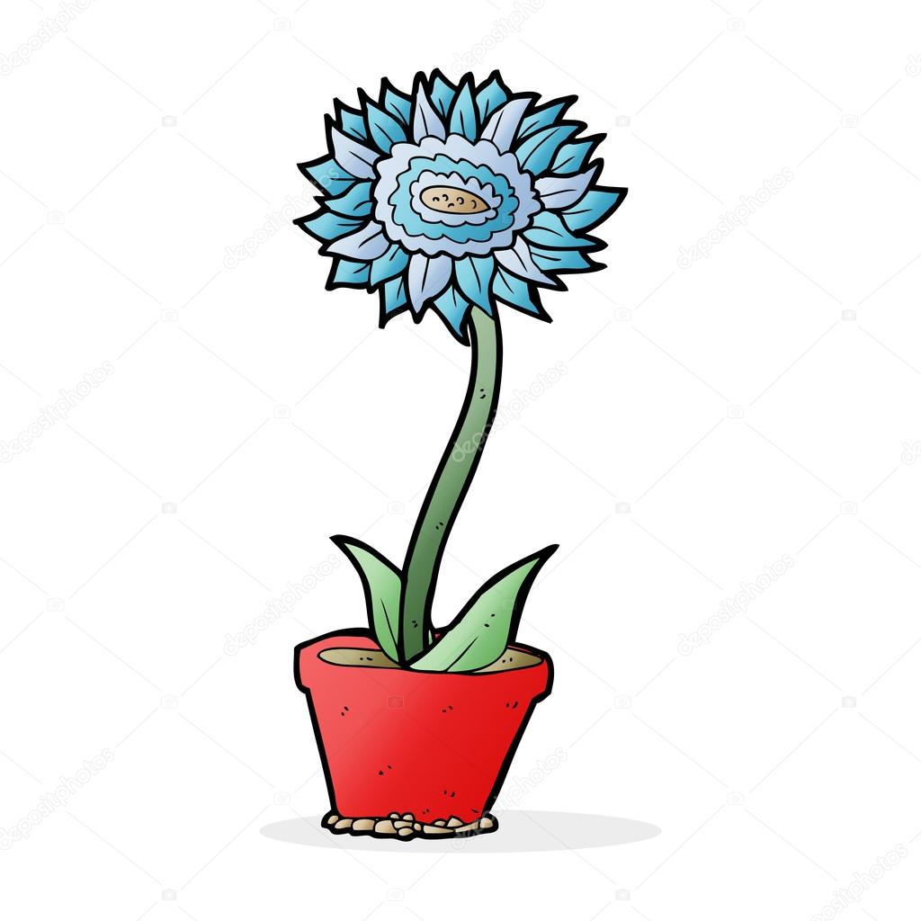 Cartoon flower in pot Stock Illustration by ©lineartestpilot #101875286