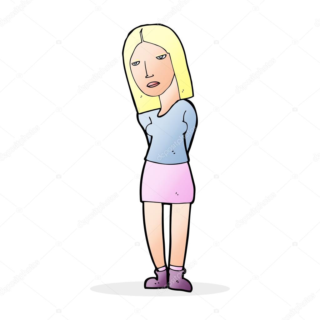Cartoon woman waiting Stock Vector by ©lineartestpilot 101907910