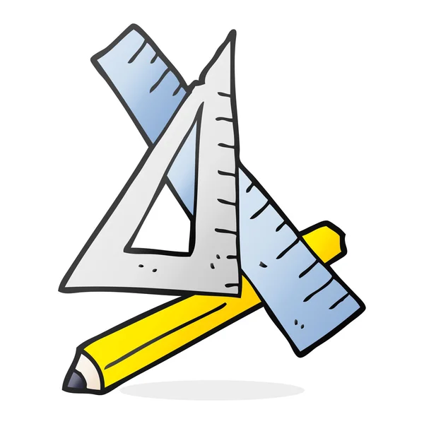 Textured cartoon pencil and ruler — Stock Vector © lineartestpilot ...