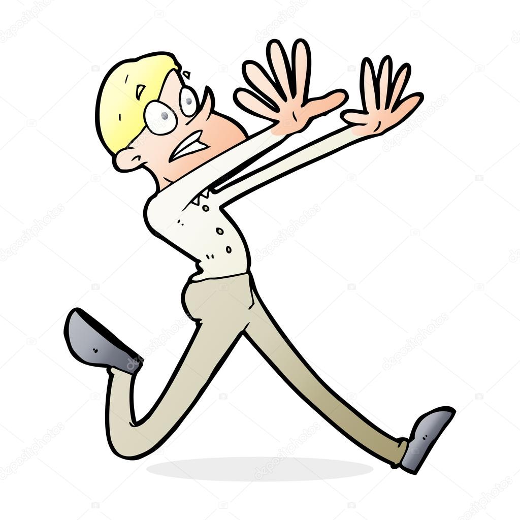 Cartoon man running away Stock Illustration by ©lineartestpilot #101930850