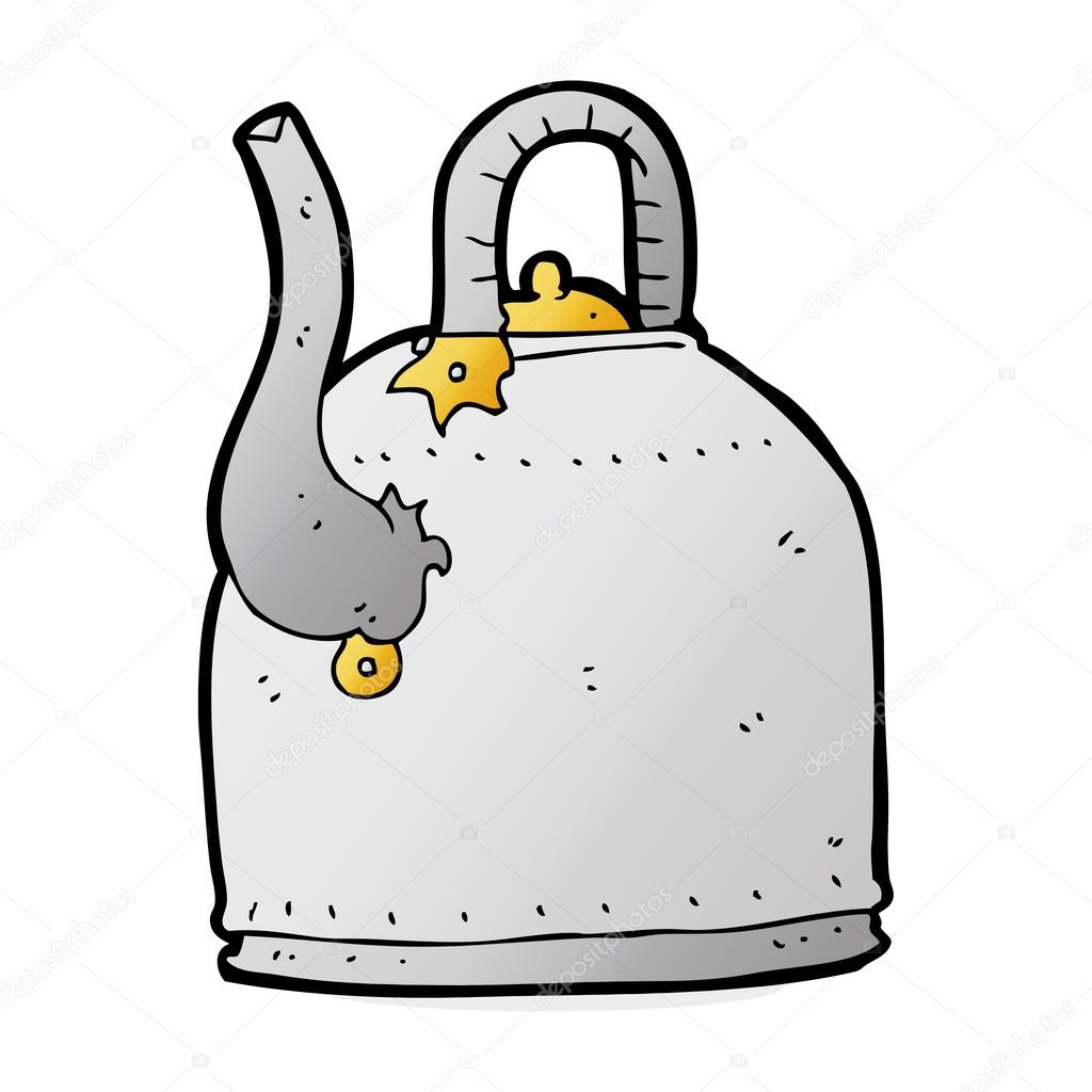 Old iron kettle cartoon Stock Vector by ©lineartestpilot #101936962