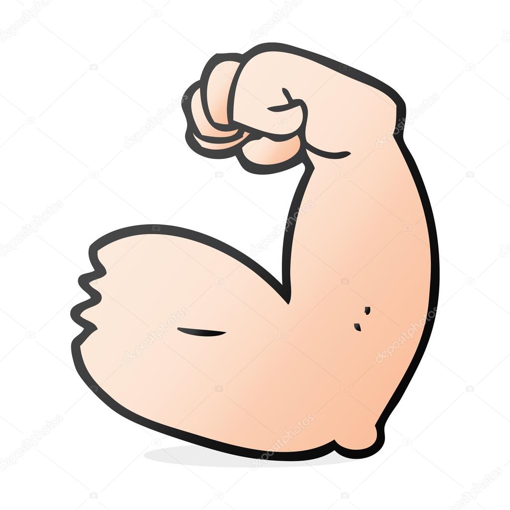Dibujos animados brazo fuerte flexión bíceps Vector de stock por ...