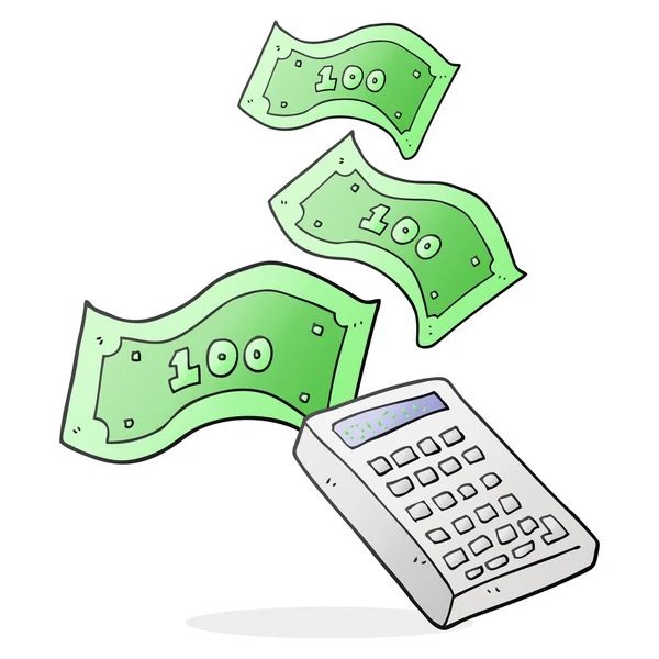 Black and white cartoon calculator counting money Stock Vector Image by ...