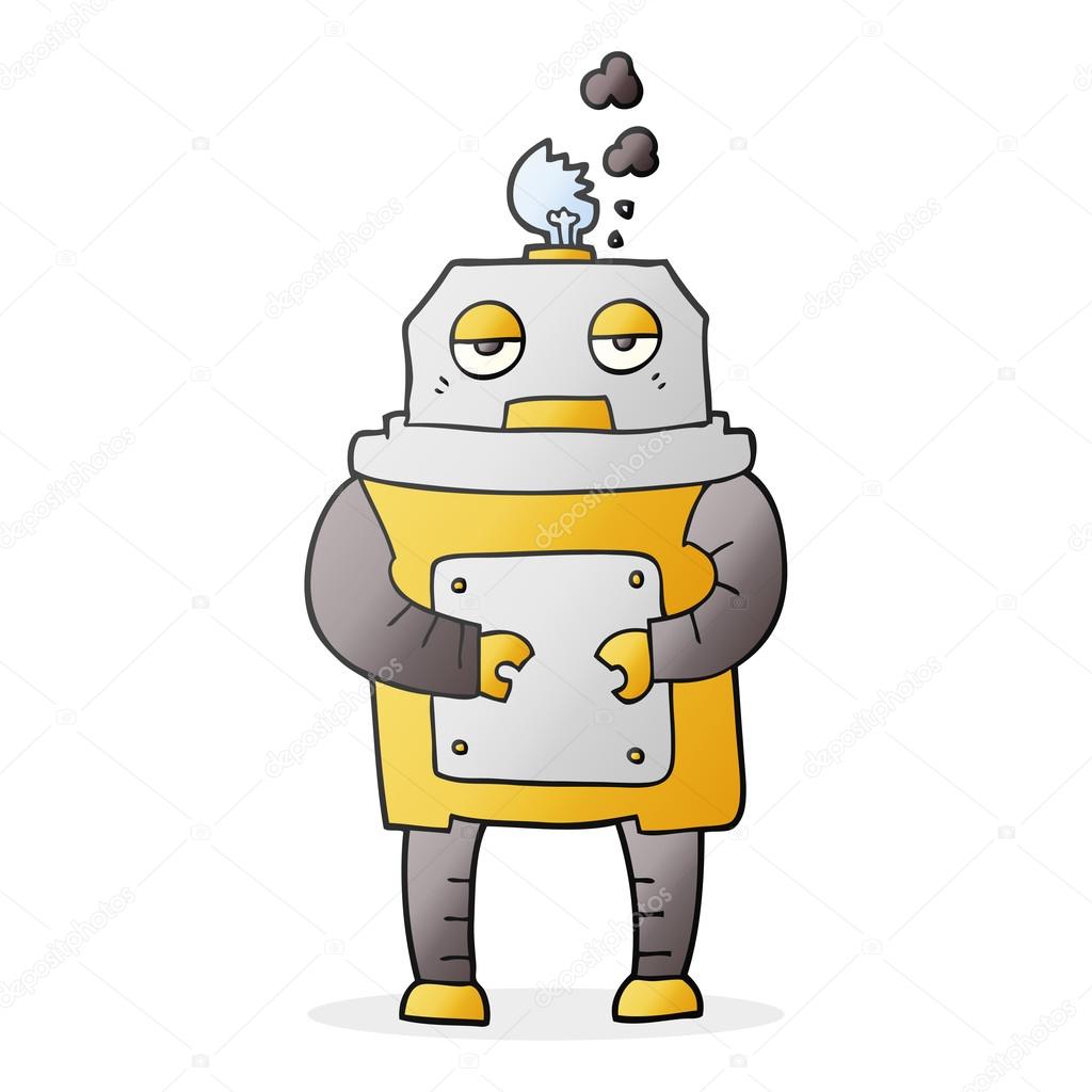 Cartoon broken robot Stock Vector by ©lineartestpilot 101976380