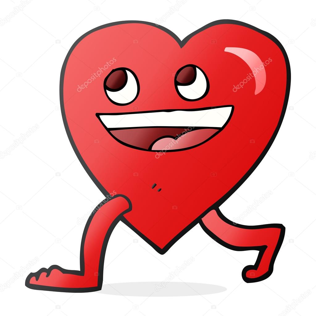 Cartoon walking heart Stock Vector Image by ©lineartestpilot #101980120