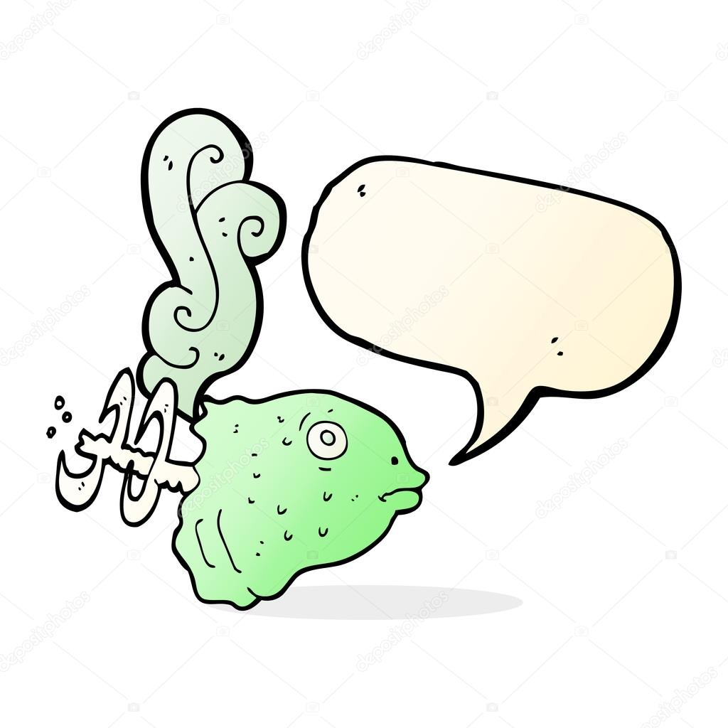 Cartoon smelly old fish head with speech bubble Stock Illustration by ...
