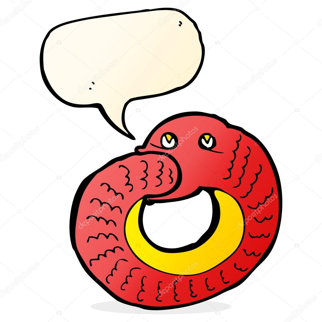 Cartoon snake eating own tail with speech bubble Stock Vector Image by ...
