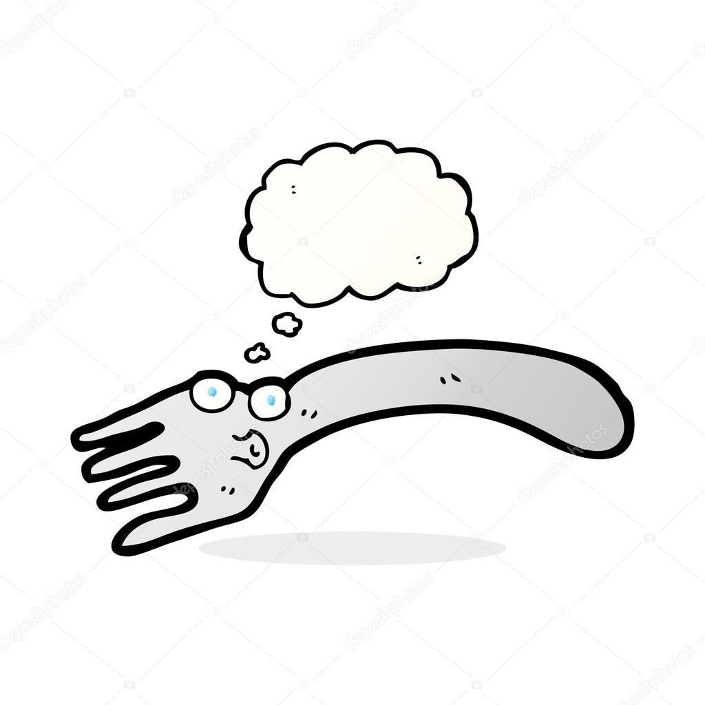 Cartoon fork with thought bubble Stock Vector by ©lineartestpilot ...