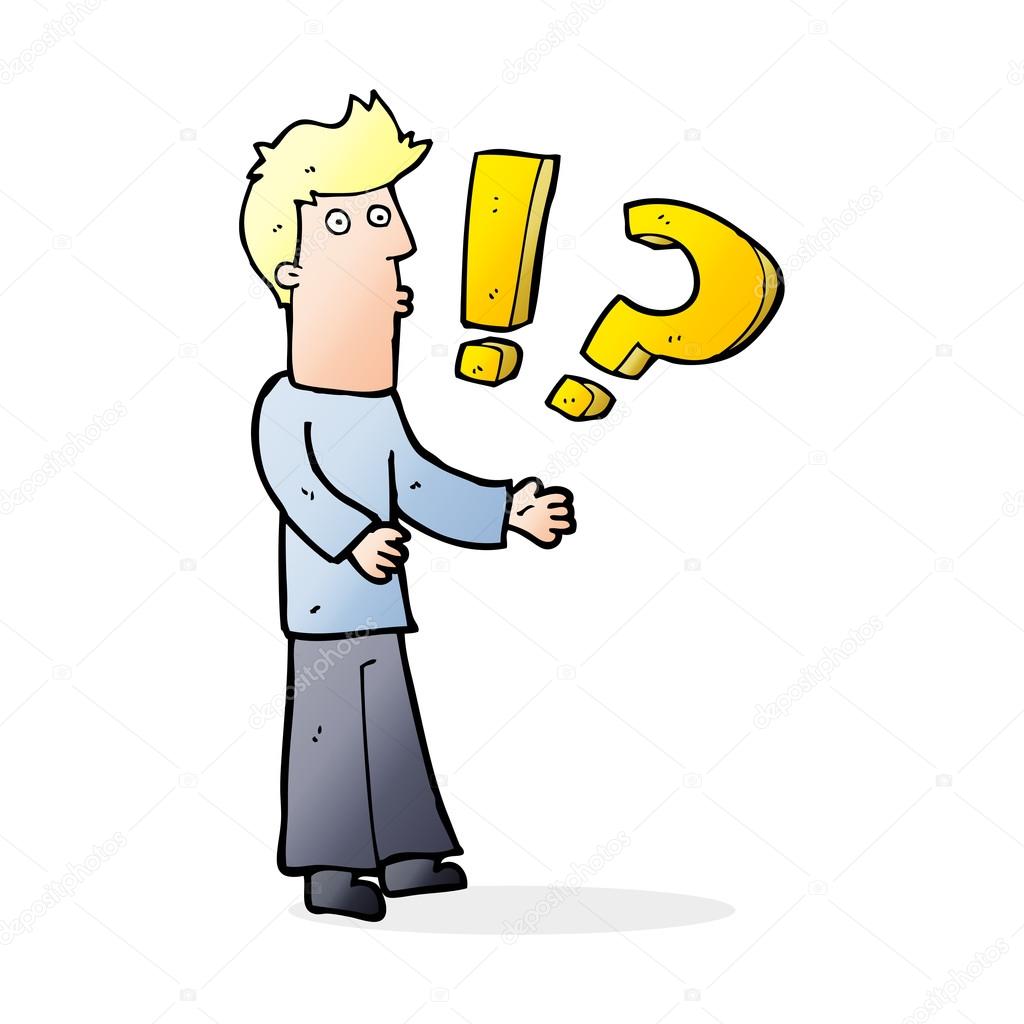 Pria kartun mengajukan pertanyaan Vektor Stok oleh ©lineartestpilot ...