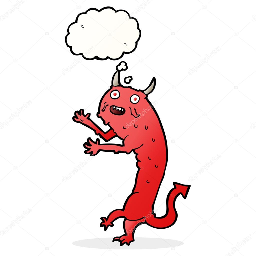 Cartoon devil with thought bubble Stock Illustration by ...
