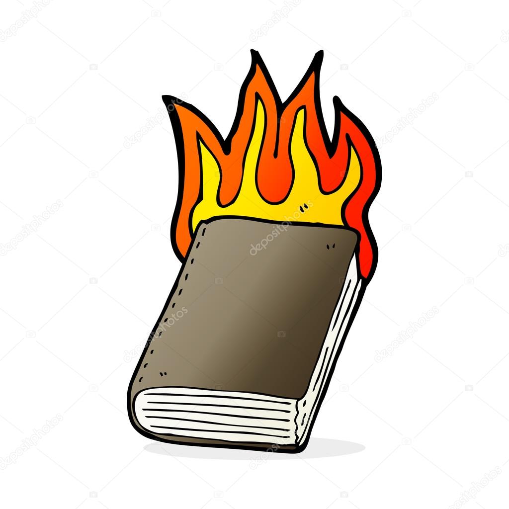 Cartoon burning book Stock Vector Image by ©lineartestpilot #102474430