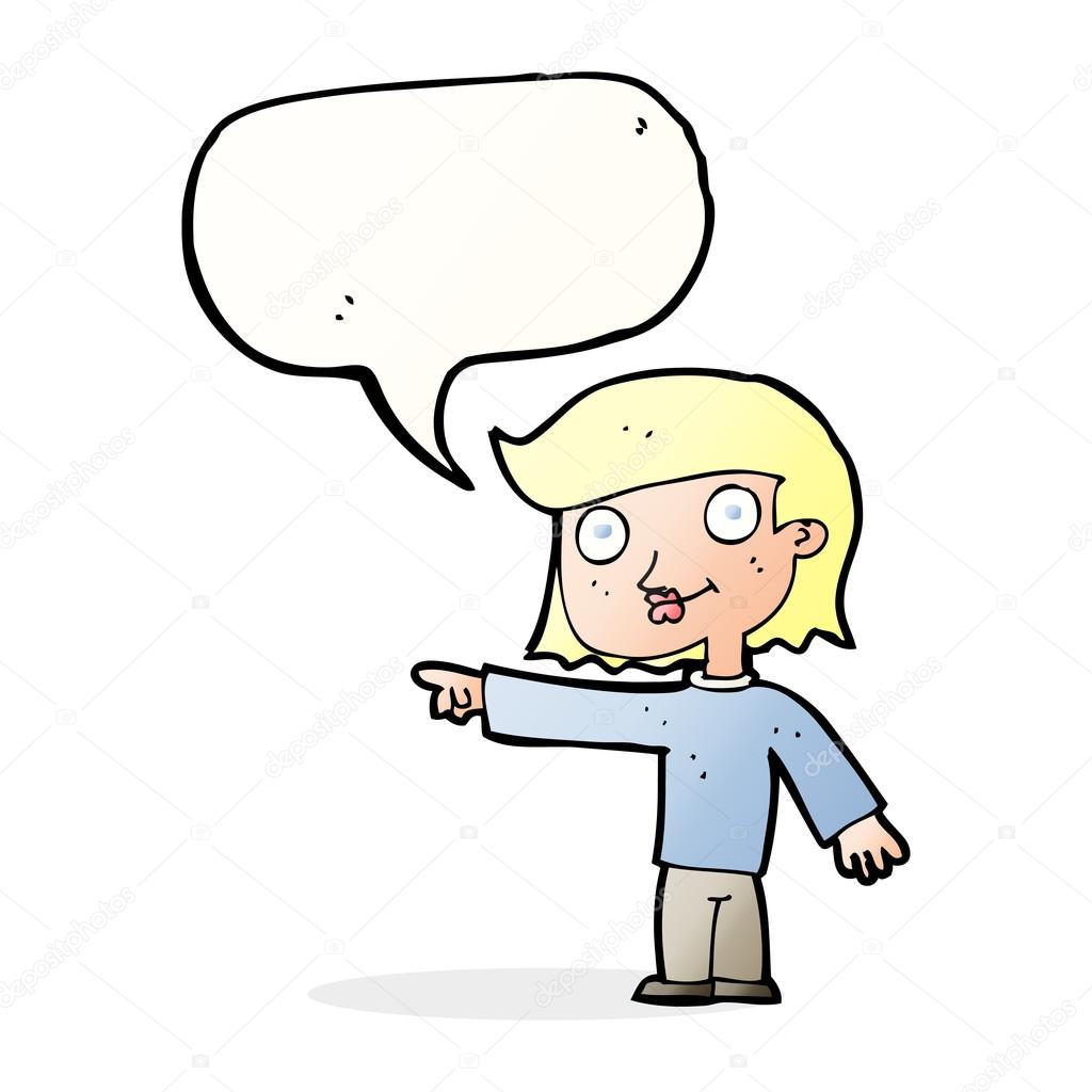 Cartoon pointing person with speech bubble Stock Vector Image by ...
