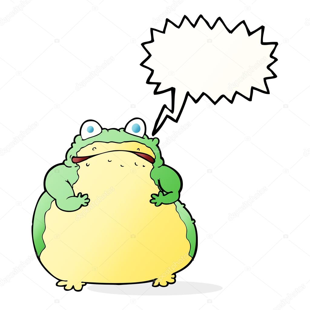 Cartoon fat toad with speech bubble Stock Vector Image by ...