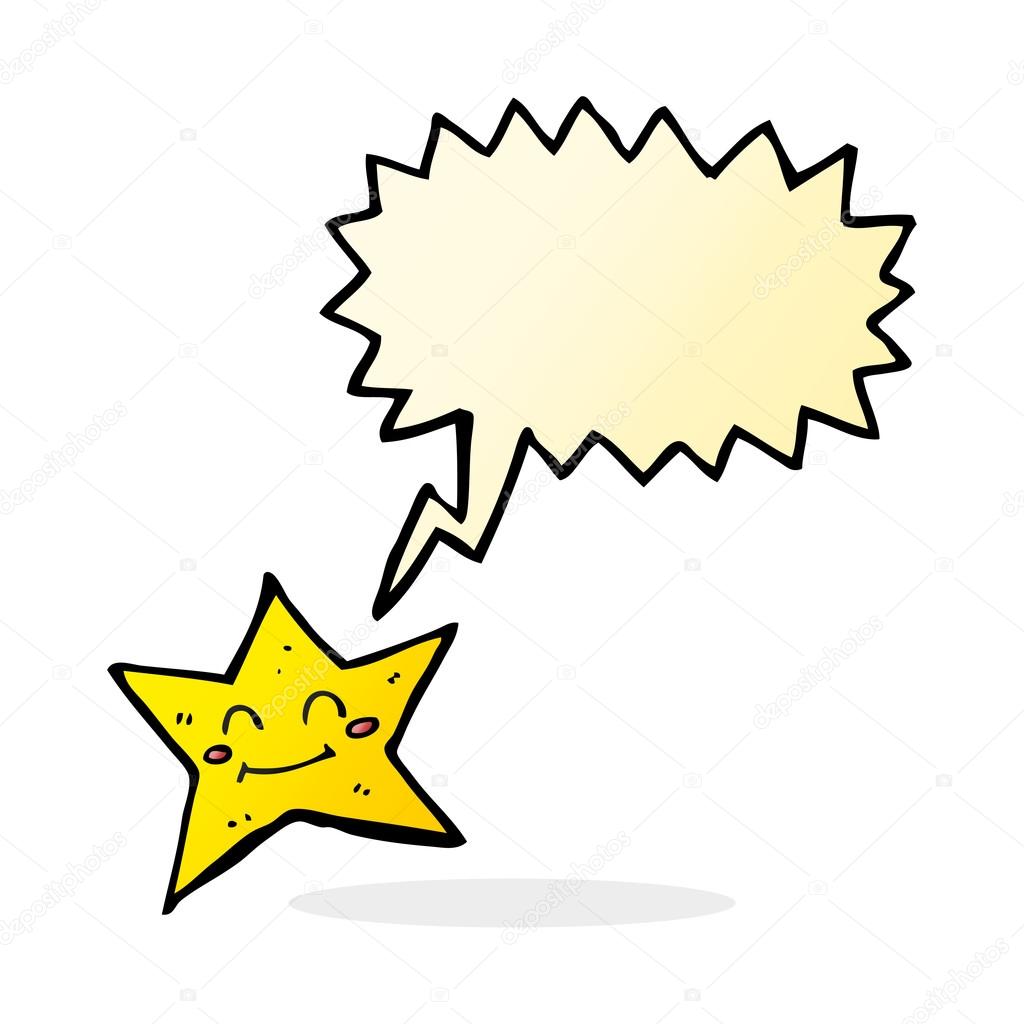 Cartoon star character with speech bubble Stock Vector by ...