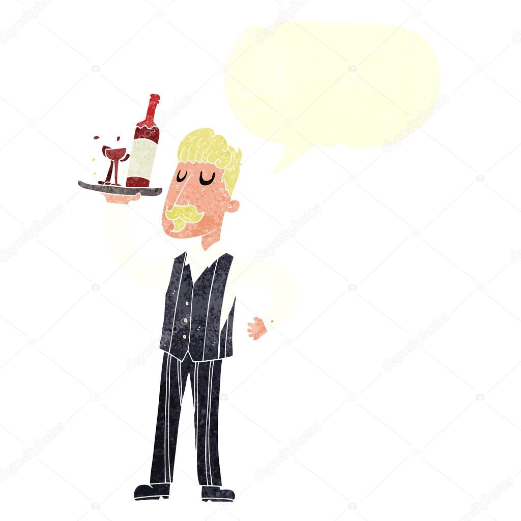 Freehand Drawn Cartoon Waiter Stock Vector By ©lineartestpilot 102566154