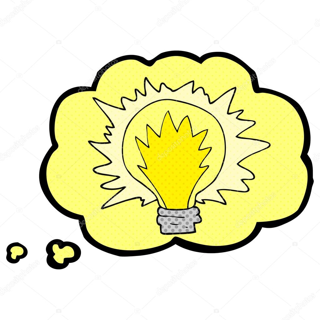 Thought bubble cartoon light bulb — Stock Vector © lineartestpilot ...