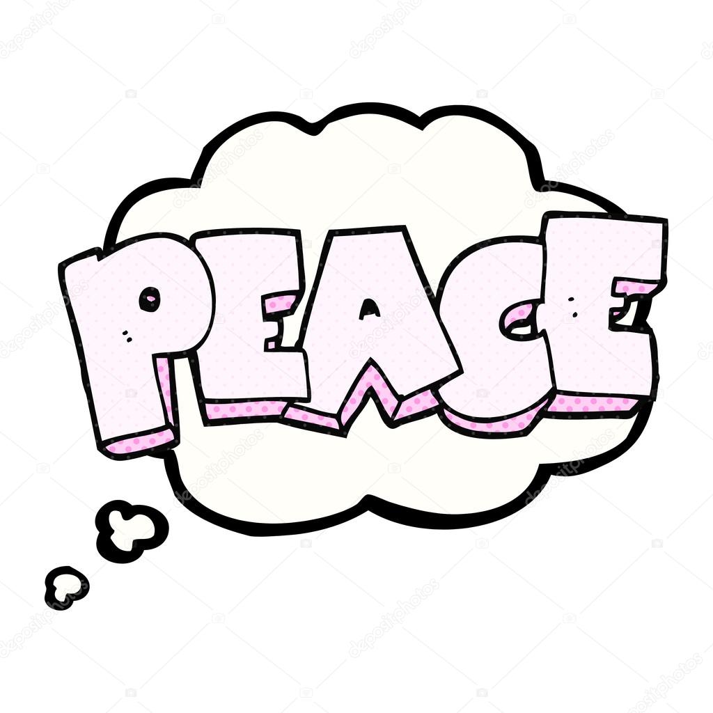 Thought bubble cartoon word peace — Stock Vector © lineartestpilot ... Thought bubble cartoon word peace — Stock Vector © lineartestpilot ...