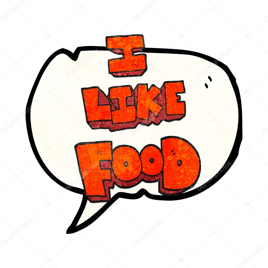 Speech bubble textured cartoon i like food symbol Stock Vector by ...