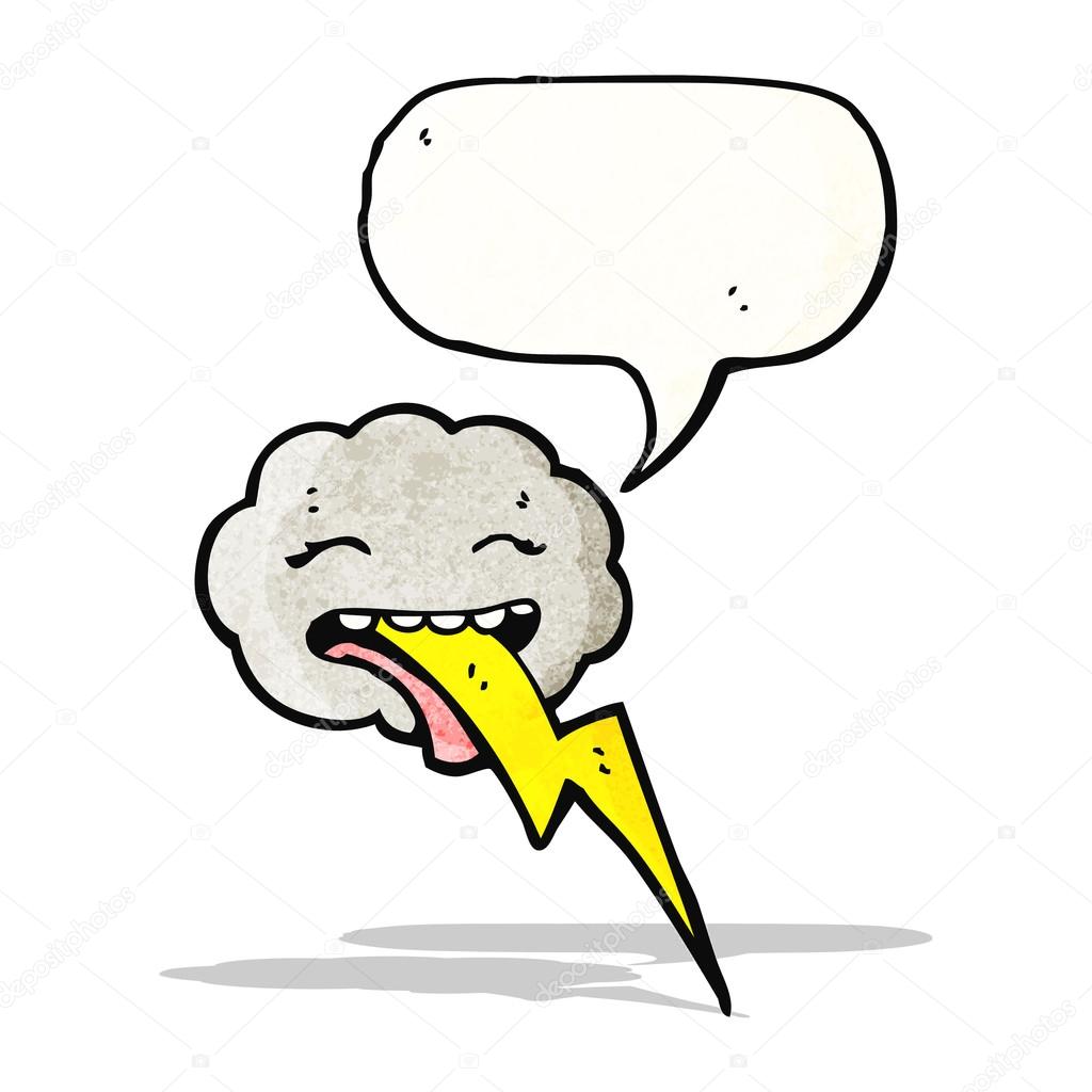 Cartoon storm cloud with speech bubble Stock Vector Image by ...