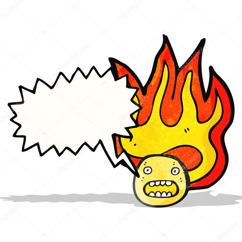 Dessin animé émoticône flamboyant visage Vecteur par ©lineartestpilot ...