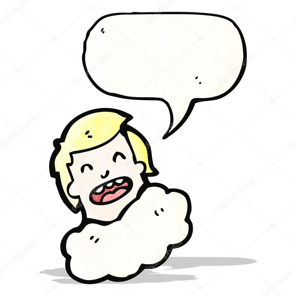 Talking head in cloud cartoon Stock Vector by ©lineartestpilot 53370007