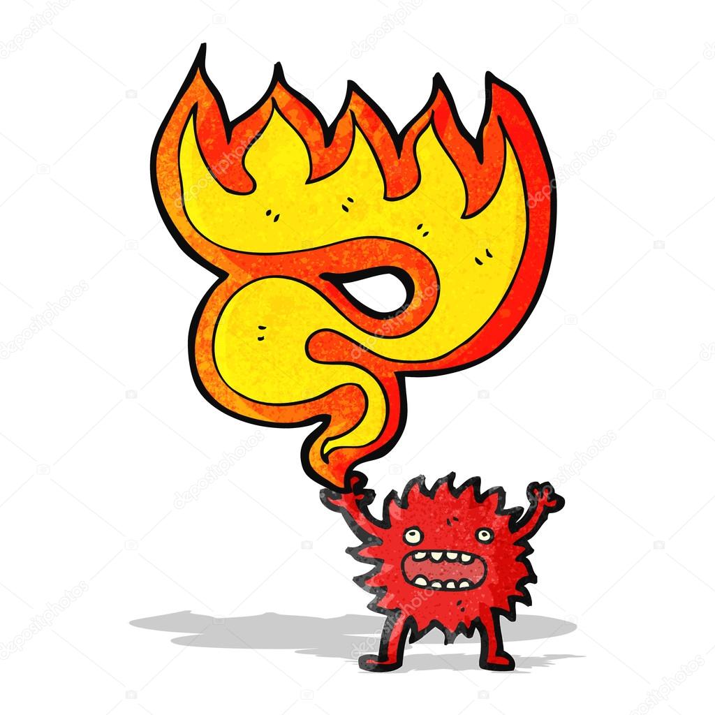 Cartoon little fire imp Stock Vector by ©lineartestpilot #53370551