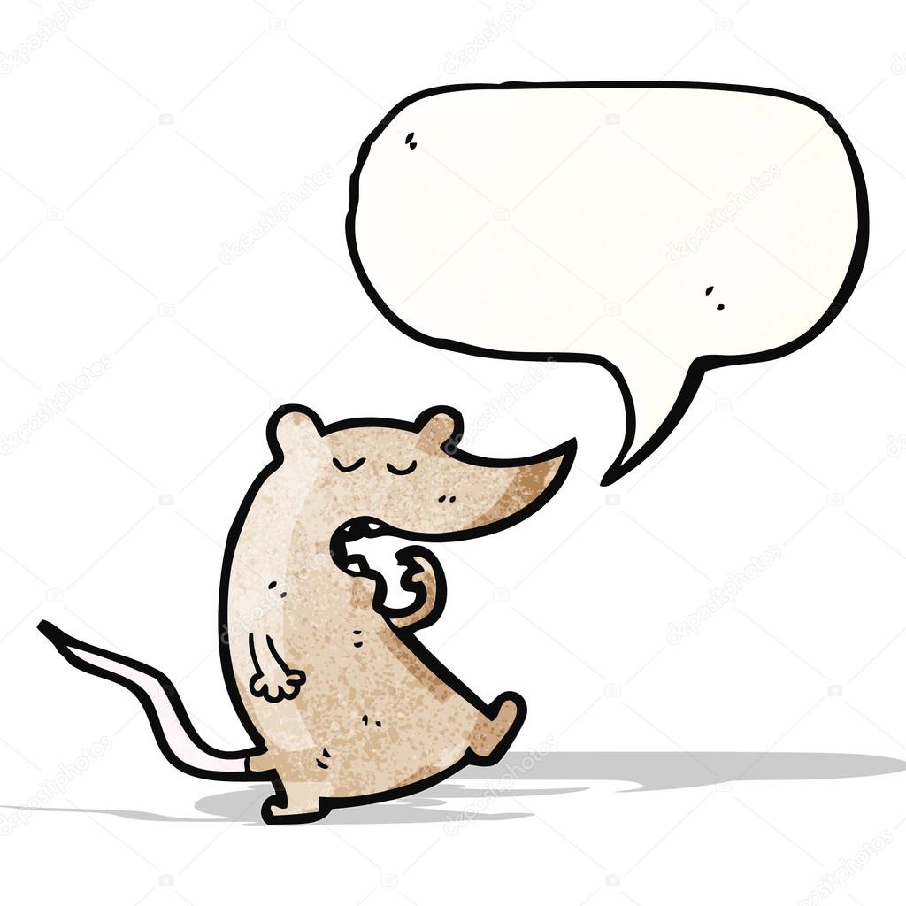 Cartoon tired mouse with speech bubble Stock Vector by ©lineartestpilot ...