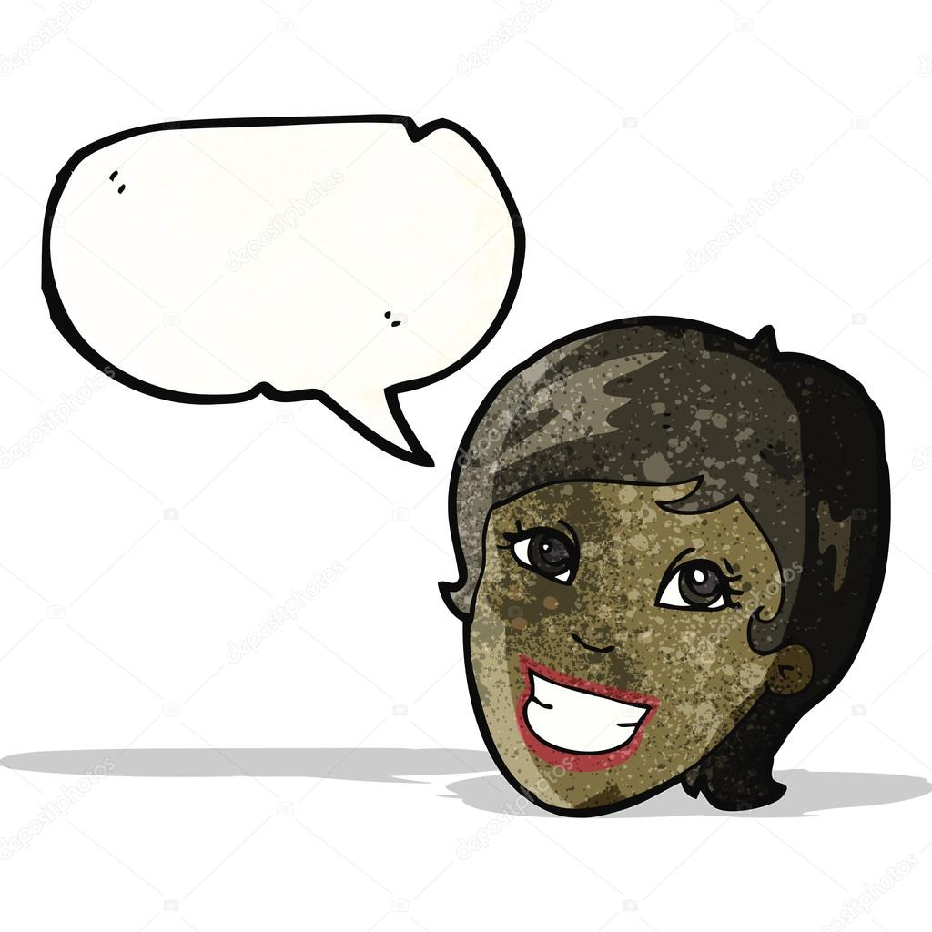 Cartoon grinning advert face woman Stock Vector by ©lineartestpilot ...