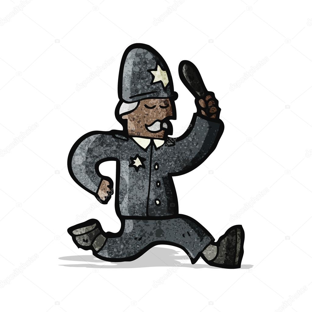 Cartoon running policeman Stock Illustration by ©lineartestpilot #54448313