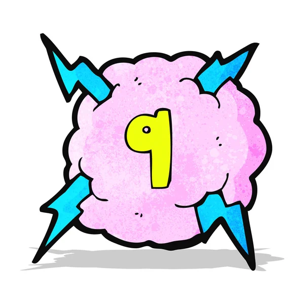 Cartoon lightning bolt storm cloud number 6 Stock Illustration by ...