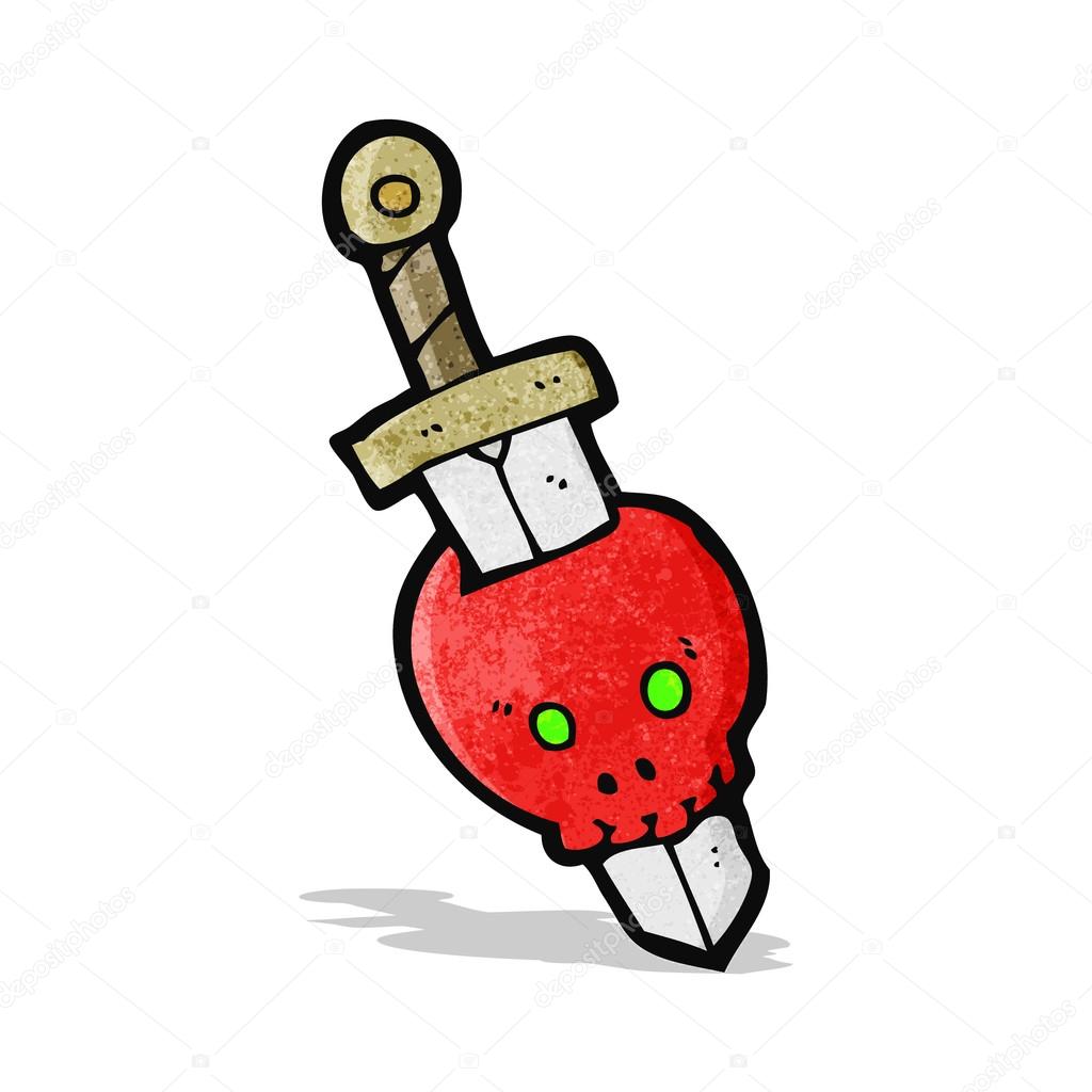 Skull and sword cartoon tattoo Stock Vector by ©lineartestpilot 56343675