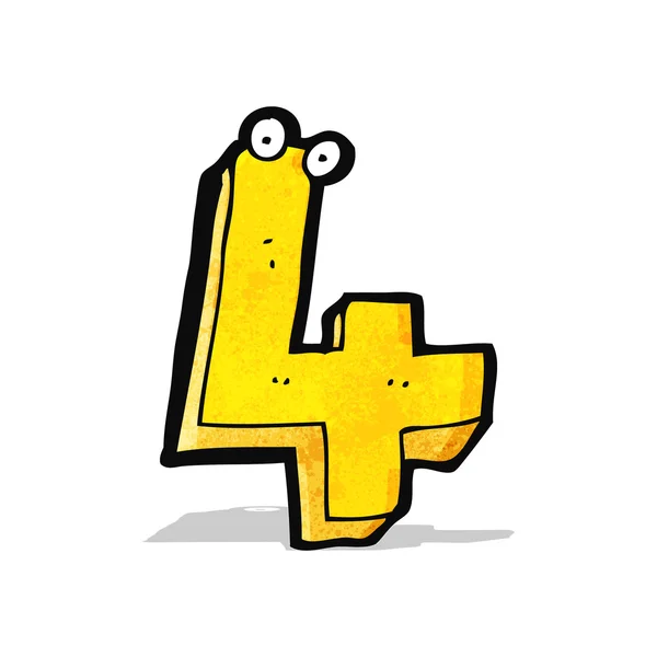 Dibujos animados número cuatro vector, gráfico vectorial ...