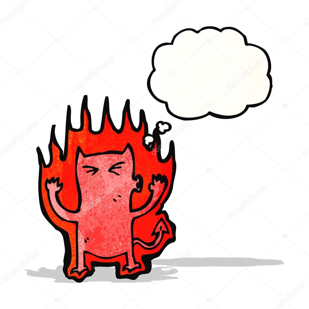 Flaming little devil cartoon Stock Vector by ©lineartestpilot 57798205