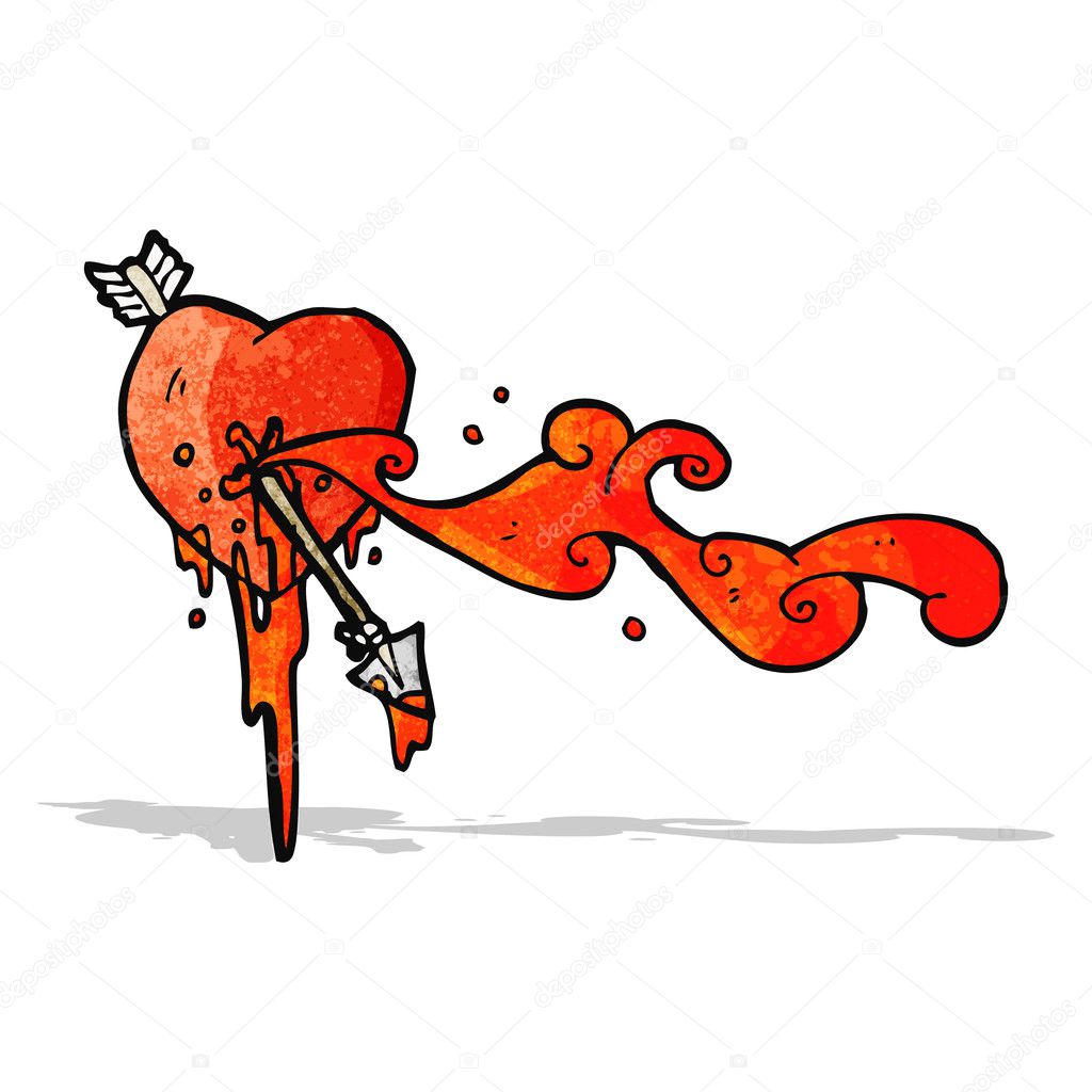 Arrow shot though heart cartoon Stock Vector by ©lineartestpilot 57802387