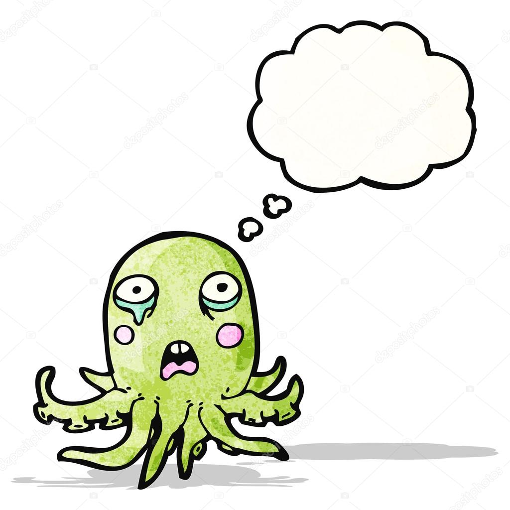 Cartoon octopus crying Stock Vector by ©lineartestpilot 57805185