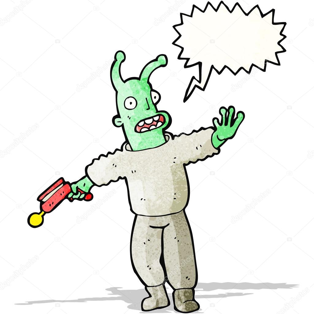 Cartoon alien invader Stock Vector by ©lineartestpilot 58061989