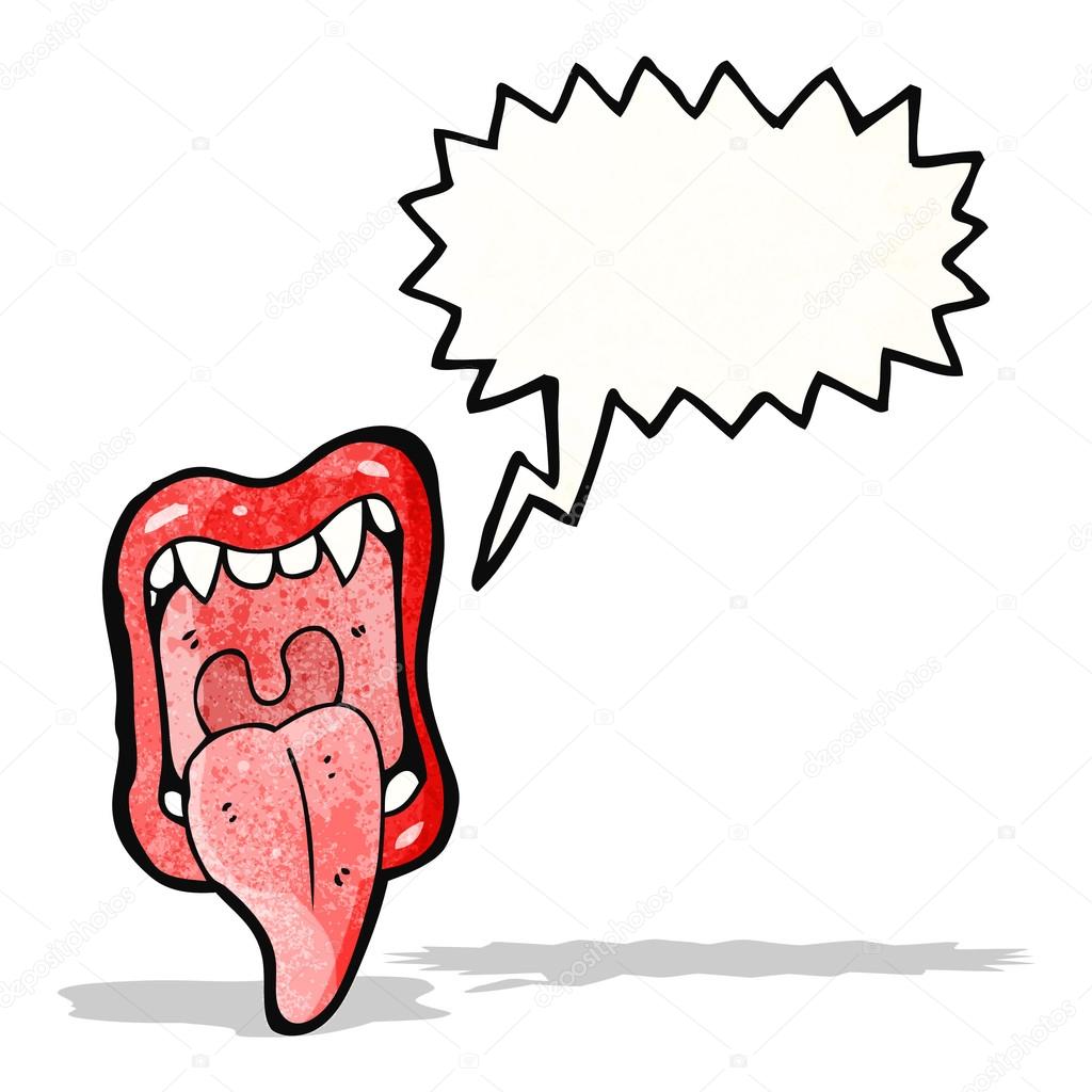 Cartoon shouting mouth with sticking out tongue Stock Vector by ...