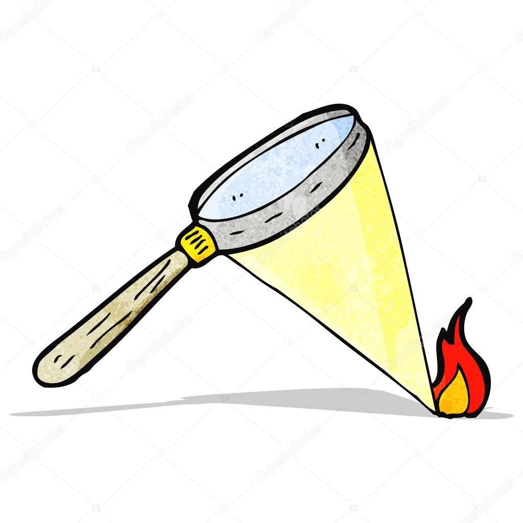 Cartoon magnifying glass starting fire Stock Vector by ©lineartestpilot ...