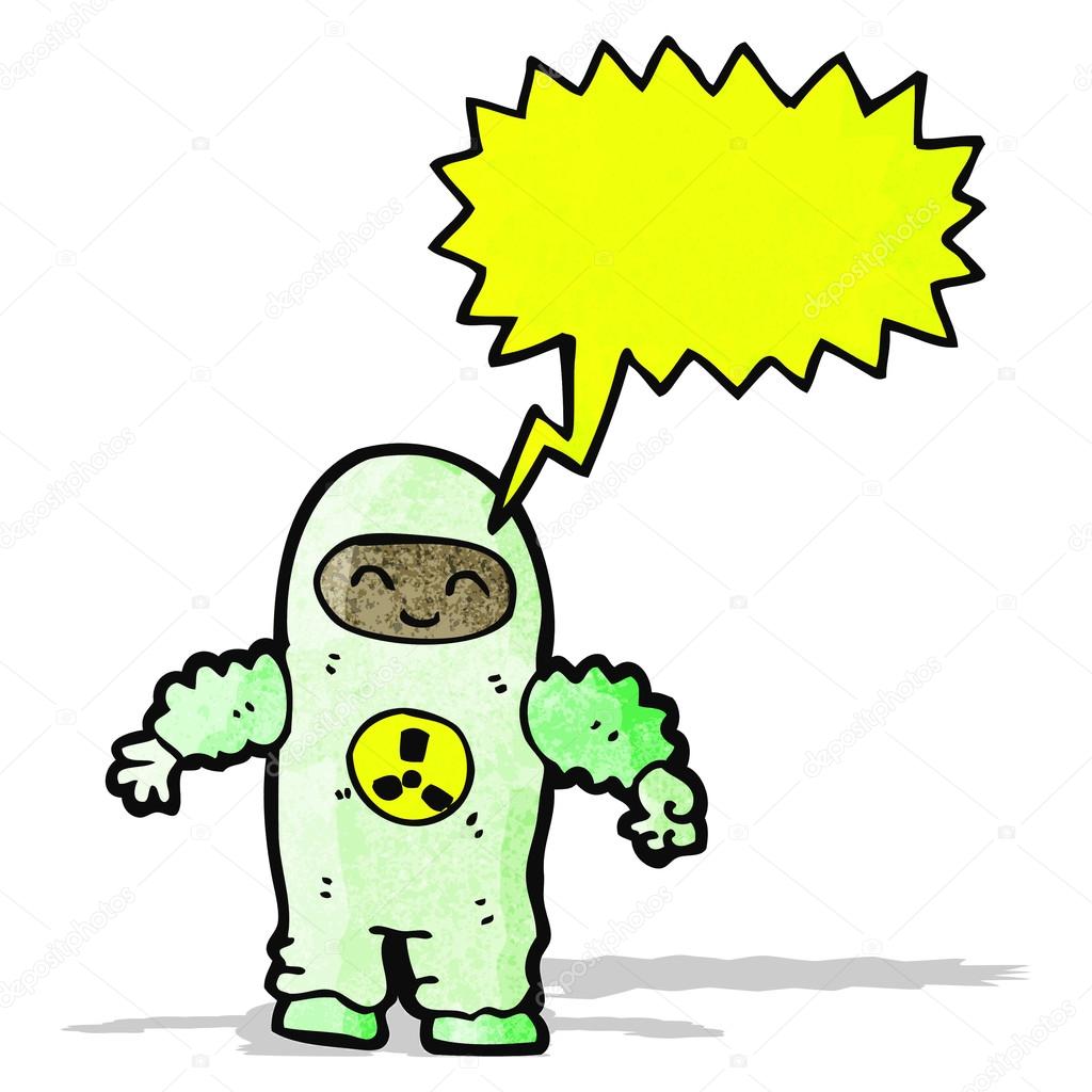 Hombre de dibujos animados en traje de radiación Vector de stock por ...
