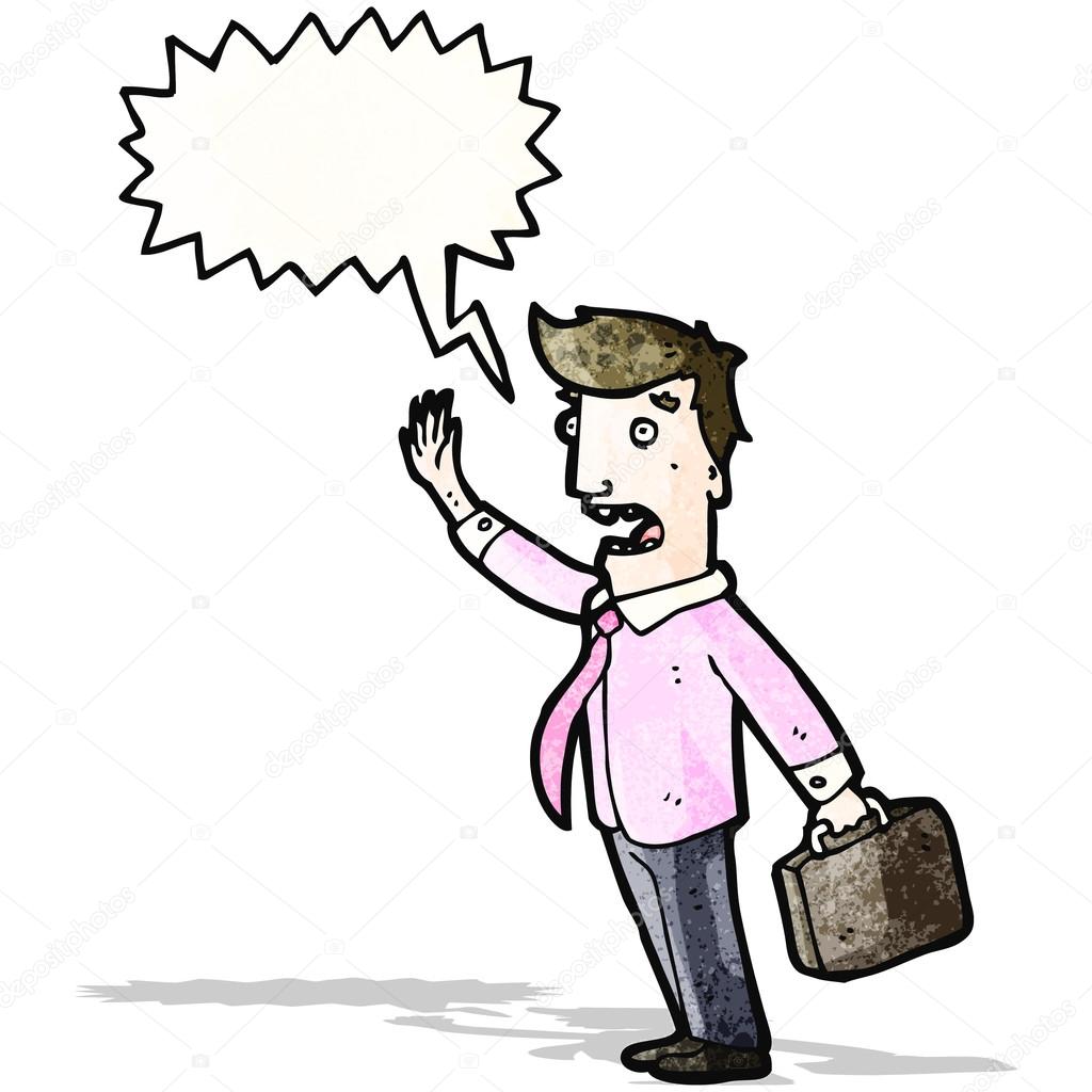 Cartoon man shouting warning Stock Vector by ©lineartestpilot 58074225