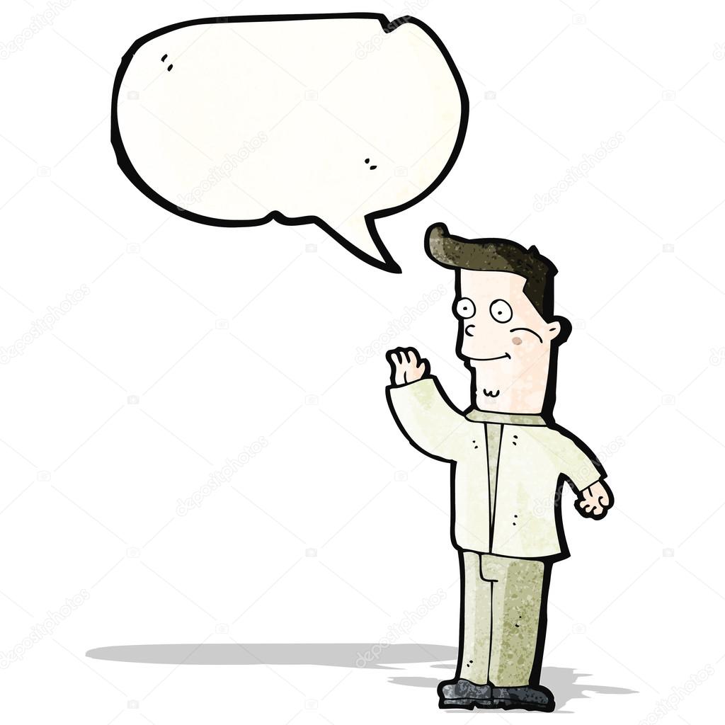 Cartoon man waving Stock Vector Image by ©lineartestpilot #59588675
