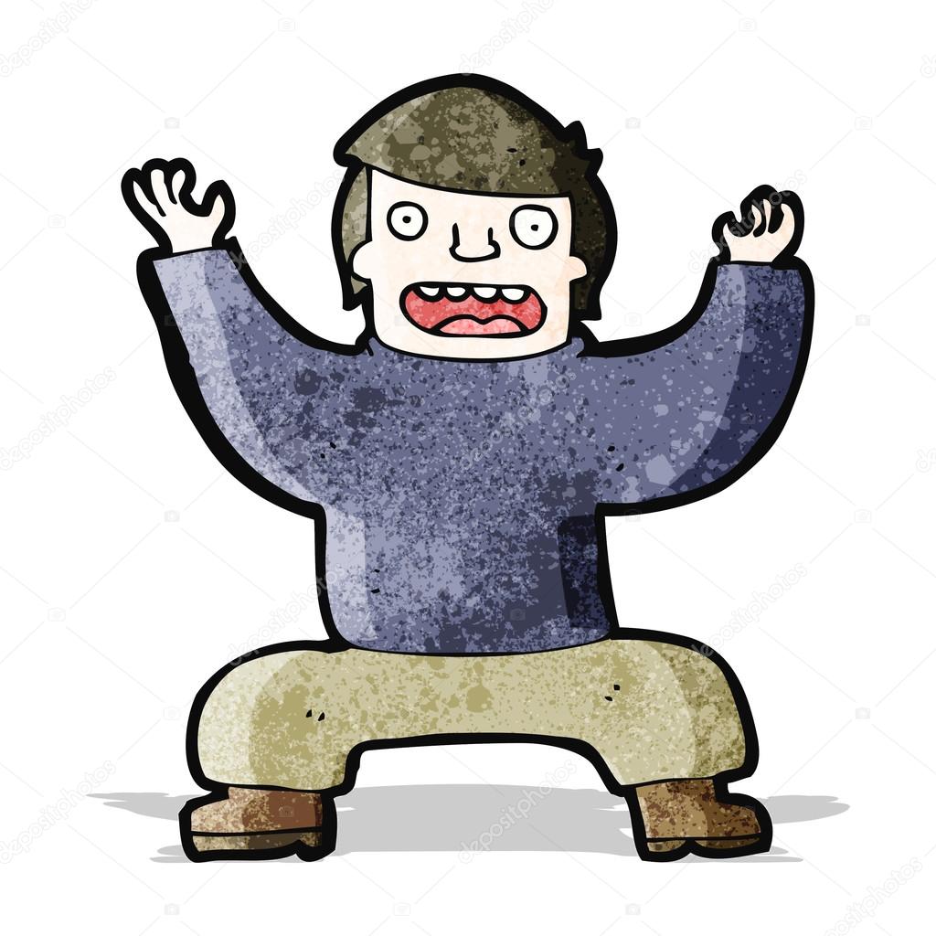 Cartoon squatting man Stock Vector by ©lineartestpilot 59641871