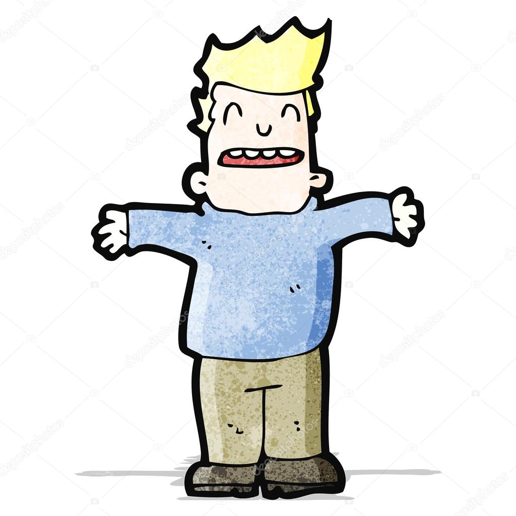Cartoon man with open arms Stock Vector by ©lineartestpilot 59643319