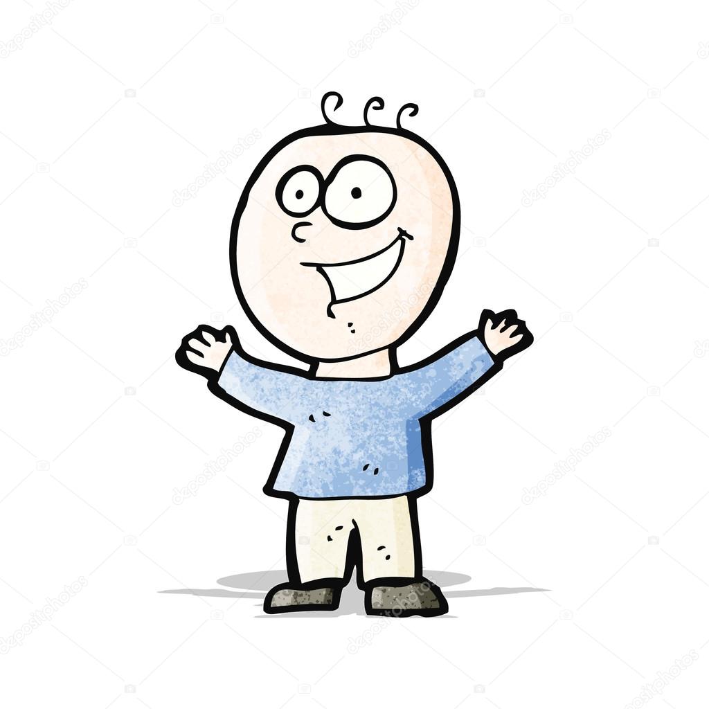 Cartoon grinning doodle man Stock Vector by ©lineartestpilot 59645369