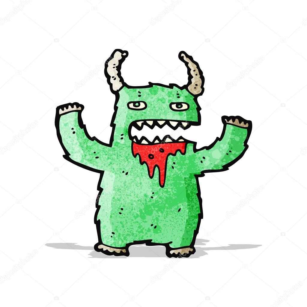 Cartoon hairy monster Stock Vector by ©lineartestpilot 59651587