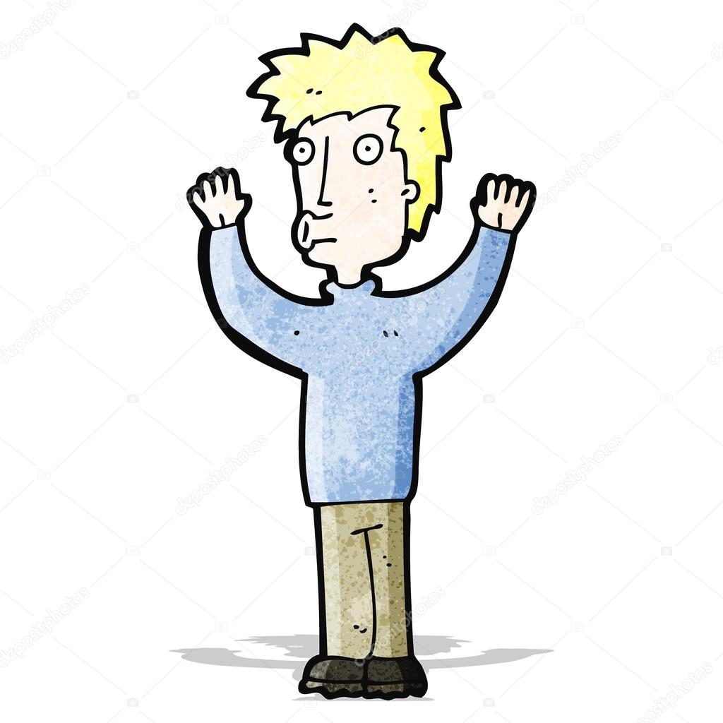 Cartoon man surrendering Stock Illustration by ©lineartestpilot #59652259